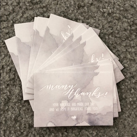 Other | Custom Made Thank You Cards 5pcs Grey | Poshmark